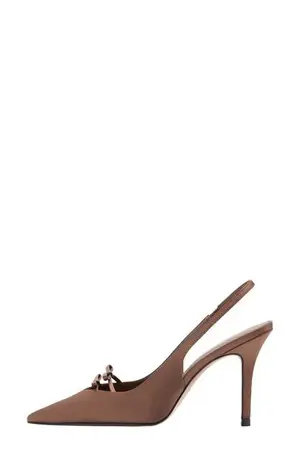 Mango Laurel Slingback Pump With Bow Detailing