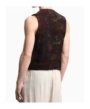 Emporio Armani Cupro Twill All-over Print Waistcoat