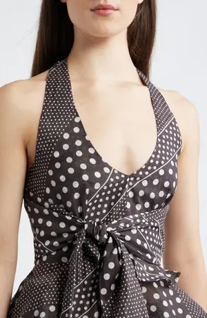 DAMSON MADDER Leandra Tie Waist Halter Camisole
