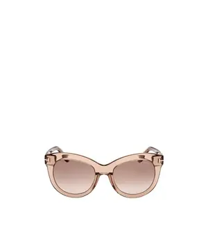 TOM FORD Odette Oval Frame Sunglasses - Brown