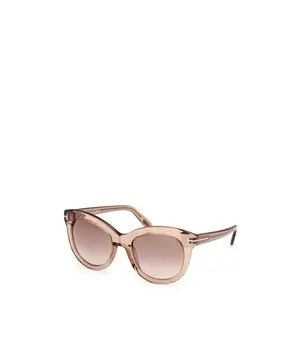 TOM FORD Odette Oval Frame Sunglasses - Brown