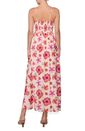 MELLODAY Floral Print Sleeveless Maxi Dress