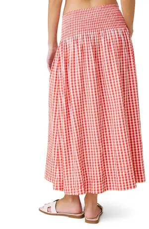 Splendid Gigi Gingham A-line Skirt - Firework/white