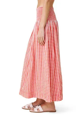 Splendid Gigi Gingham A-line Skirt - Firework/white