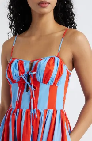 Line & Dot Primo Lace Back Stripe Sleeveless Maxi Dress