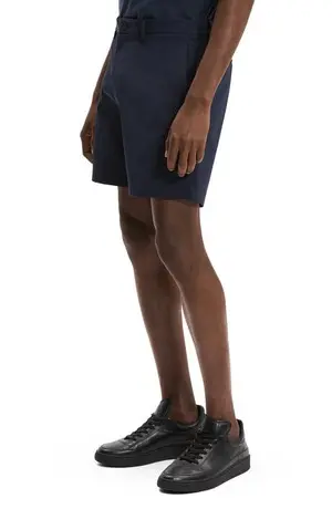 Theory Slim-straight Stretch Shorts - Navy
