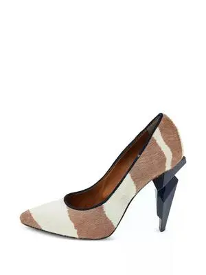 Fendi Zebra-print Calf Hair Pumps - Neutrals