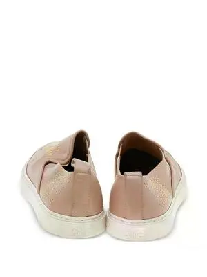 Chloé Embellished Leather Slip-on Sneakers