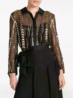 TEMPERLEY LONDON Viola Bead-embellished Shirt
