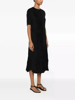GONGDID DESIGN Crinkled Short-sleeve Midi Dress