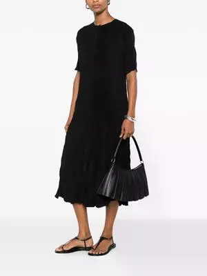 GONGDID DESIGN Crinkled Short-sleeve Midi Dress