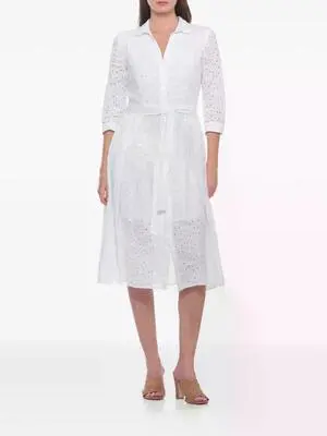 120% Lino Broderie Anglaise Belted Dress