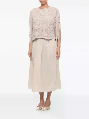 Antonelli Firenze Crochet-knit Sweater With Fringe Detail
