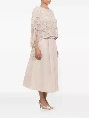 Antonelli Firenze Crochet-knit Sweater With Fringe Detail