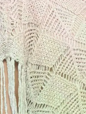 Antonelli Firenze Crochet-knit Sweater With Fringe Detail