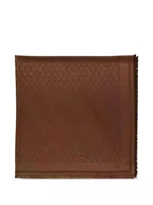Valentino Garavani Toute La V Wool And Silk Shawl - Brown