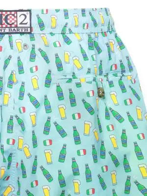 MC2 SAINT BARTH Graphic Print Drawstring Swim Shorts - Blue