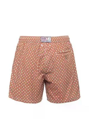 MC2 SAINT BARTH Floral Print Swim Shorts - Brown