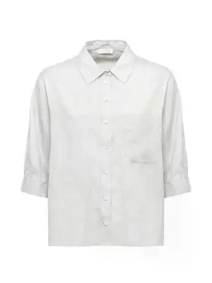 PANICALE Three-quarter Length Sleeve Linen Shirt