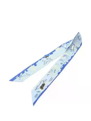 Hermès 2010s Twilly Les Chiens Parisiens Scarf
