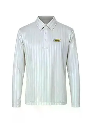 METALWOOD STUDIO Player Stripe-pattern Long-sleeve Polo Shirt - Neutrals