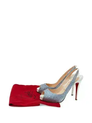 CHRISTIAN LOUBOUTIN Privé Striped Open-toe Heeled Pumps