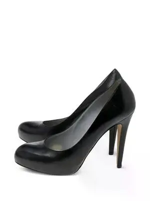 SERGIO ROSSI Leather Round Toe Pumps