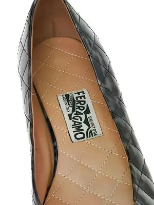 FERRAGAMO Vara Bow Quilted Ballet Flats