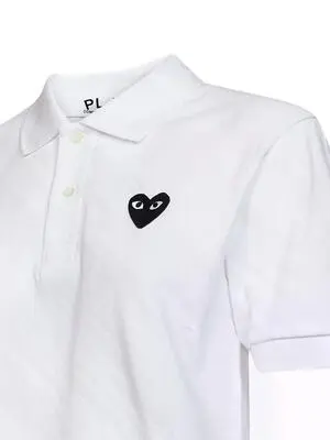 Play Comme Des Garcon Embroidered Heart Patch Polo Shirt