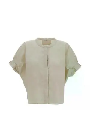 M.S.M. Draped Kimono Shoulder Shirt - Neutrals