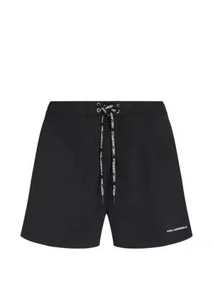Karl Lagerfeld Logo Drawstring Swim Shorts - Black