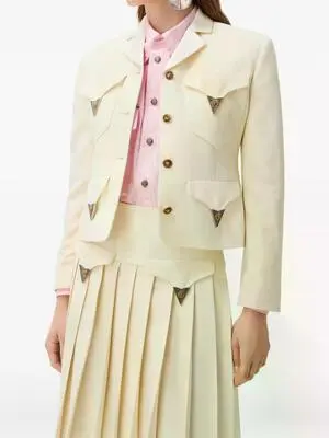 Versace Embellished-pocket Single-breasted Blazer