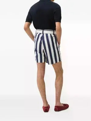 Versace Striped Cotton Denim Shorts