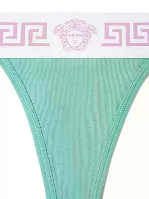 Versace Ribbed Cotton Thong