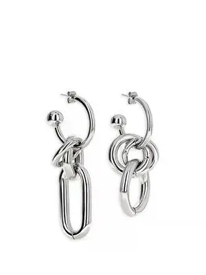 JUSTINE CLENQUET Troy Asymmetric Chain-link Earrings - Silver