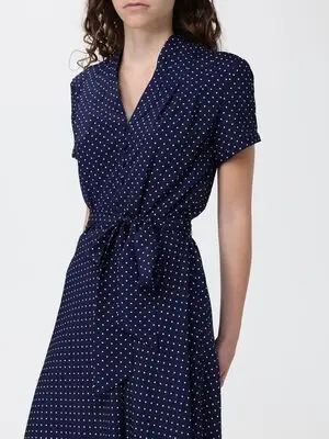 Ralph Lauren Polka Dot Midi Wrap Dress