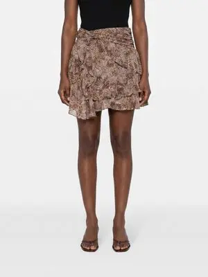 Isabel Marant Étoile Camia Printed Cotton Mini Skirt - Ocher