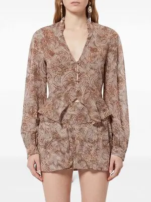 Isabel Marant Étoile Isabel Marant Celeny Cotton Voile Shirt Ocher