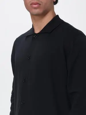 PAOLO PECORA Button-up Sweater With Collared Neckline - Black
