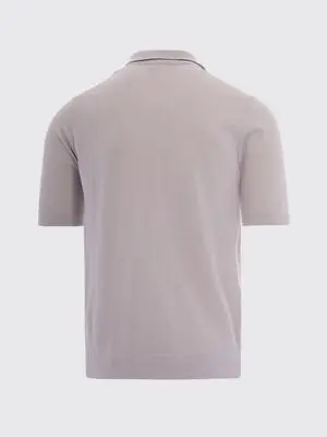 BALLANTYNE Cotton Knit Polo Shirt - Grey