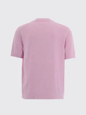 Lacoste V-neck Cotton-blend Knit Polo Shirt With Contrast Logo Patch