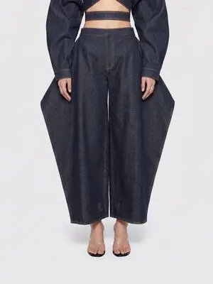 Alaïa Wide Leg Denim Pants