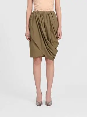 Chloé Draped Cotton Mini Skirt - Olive