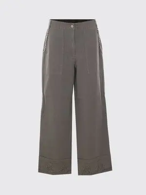 Liu Jo Wide Leg Cropped Trousers With Rhinestone Embellishments