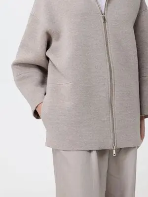 Max Mara Virgin Wool Blend Hoodie - Beige