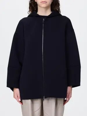 Max Mara Virgin Wool Blend Hoodie - Blue 1