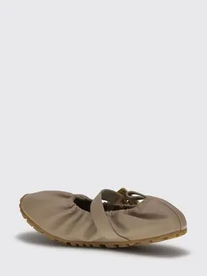 Balmain Ballet Flat With Buckle Detail - Sand