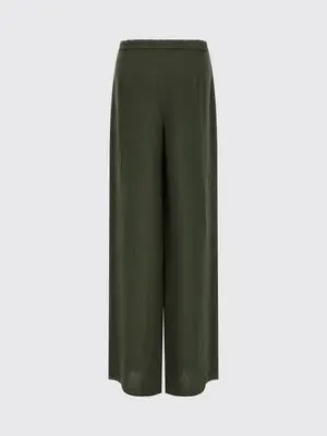 Max Mara Linen Wide Leg Palazzo Trousers - Green