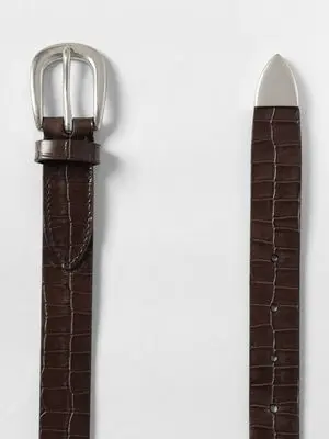 Paul Smith Crocodile Print Leather Belt
