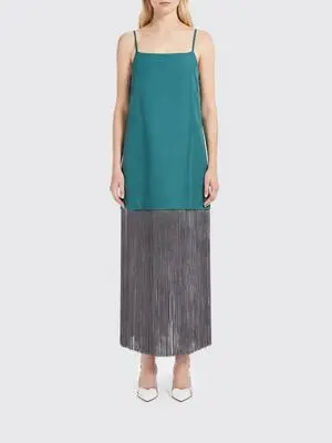 Alaïa Silk Camisole Dress With Fringe Detail - Emerald